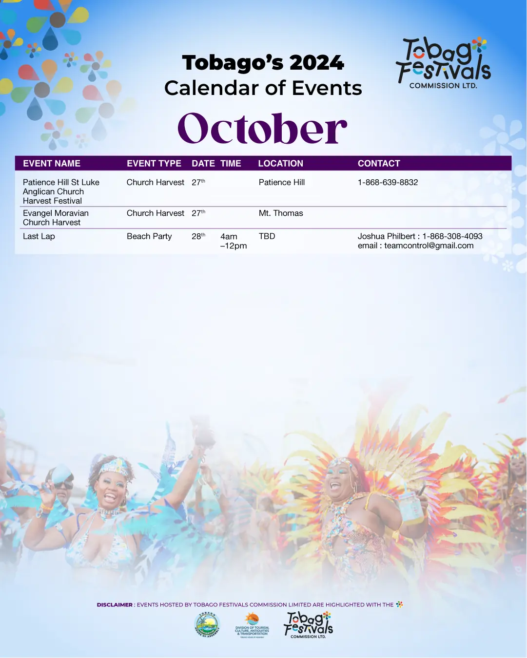 OCTOBER 2024 - Tobago Festivals Commission Ltd.
