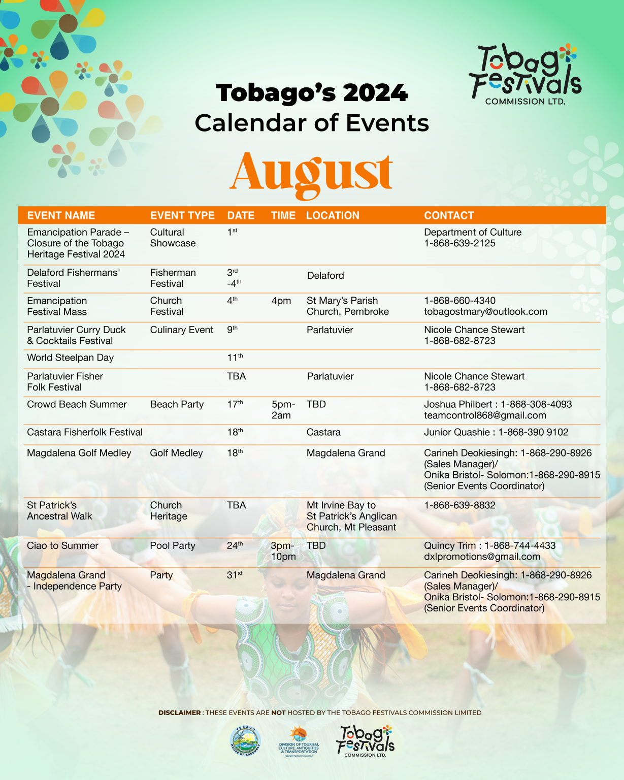 AUGUST 2024 - Tobago Festivals Commission Ltd.